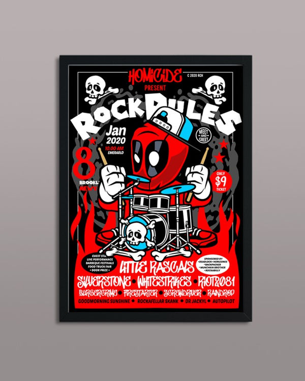 Deadpool Rock Poster - PictureFramingStudio